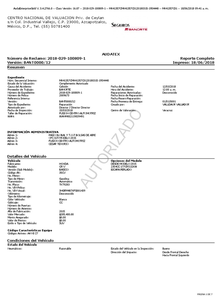 Autorizado | PDF | Vehículos | Ingeniería mecánica