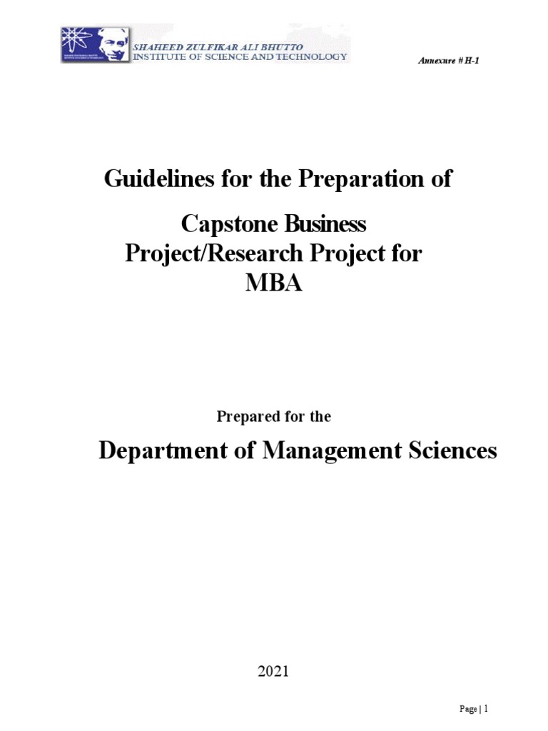 Guidelines For Capstone Business Project - Research Project Mba | PDF | Note (Typography ...