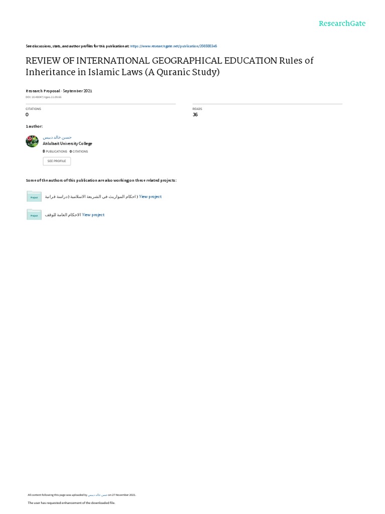 Rules of Inheritance in Islamic Laws (A Quranic Study) | PDF | Muhammad ...