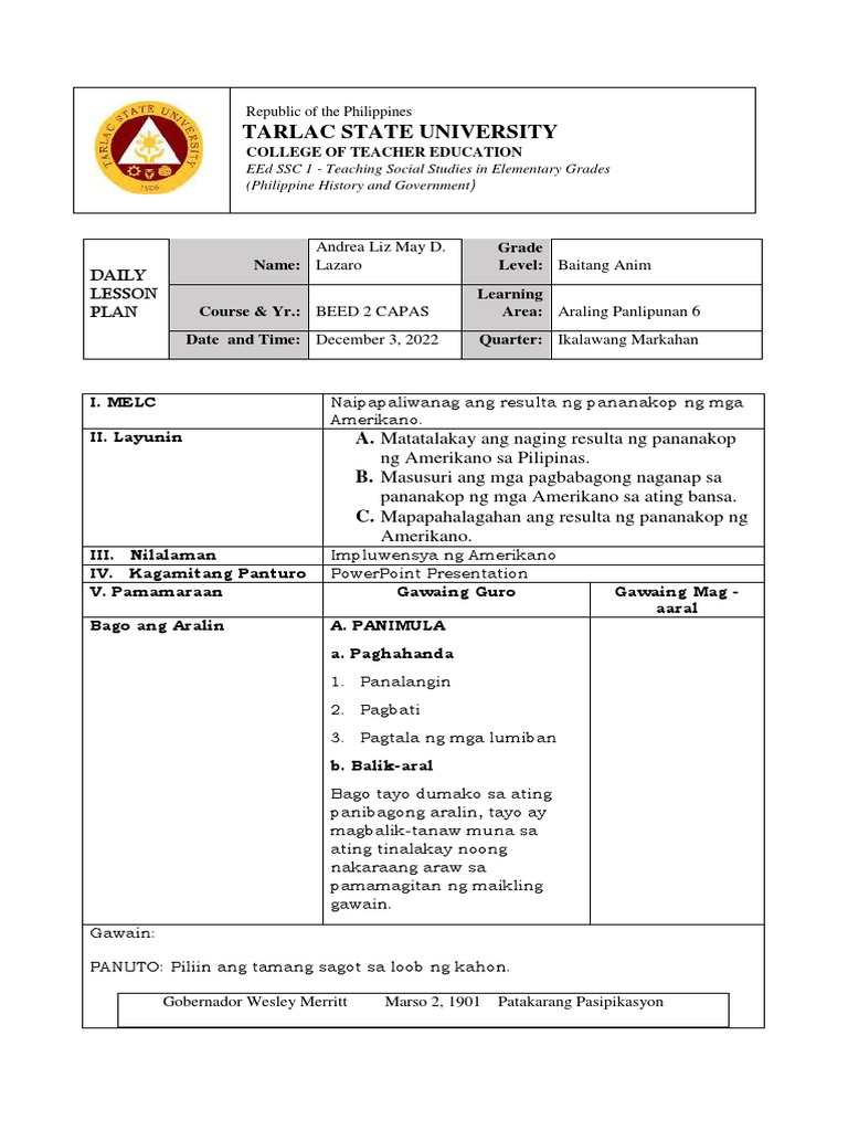 Social Studies LP 1 | PDF