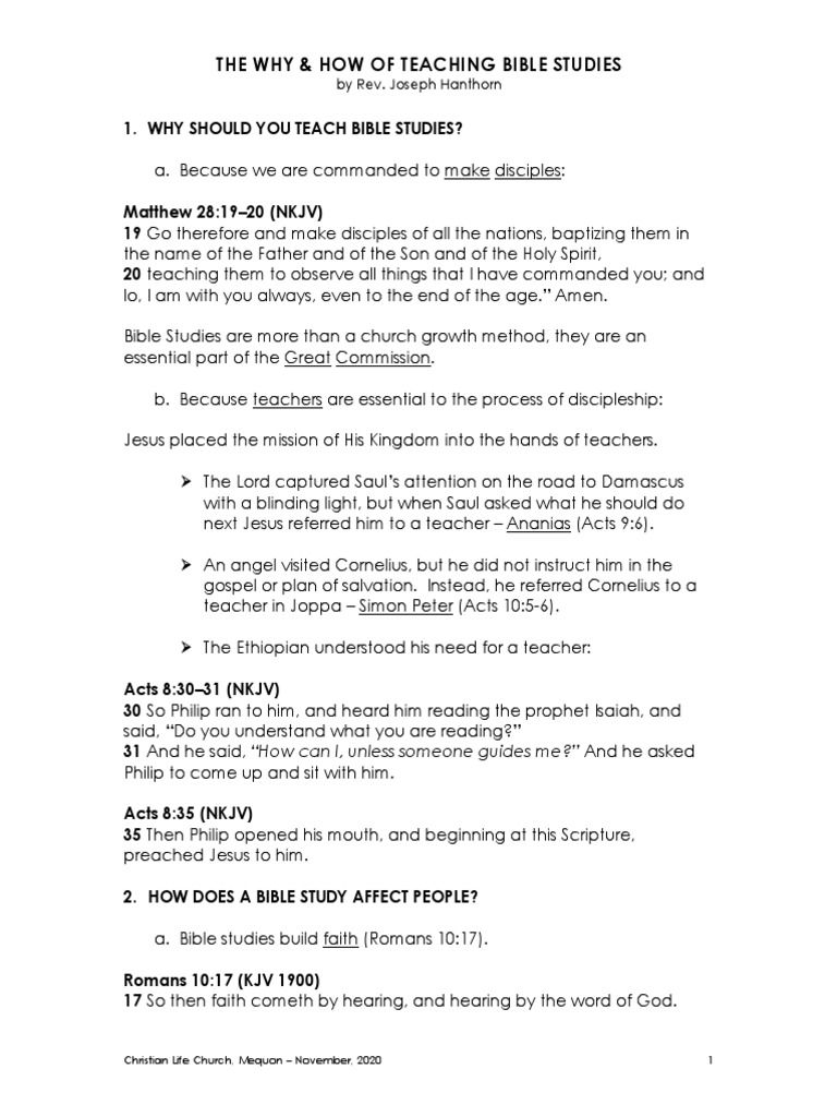 Why How of Bible Study Teaching | PDF | Acts Of The Apostles | Jesus