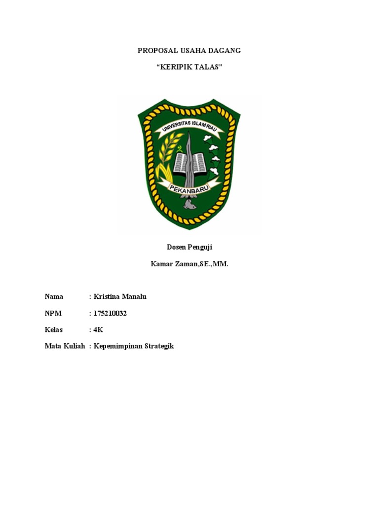 Proposal Usaha Dagang | PDF | Karier & Perkembangan