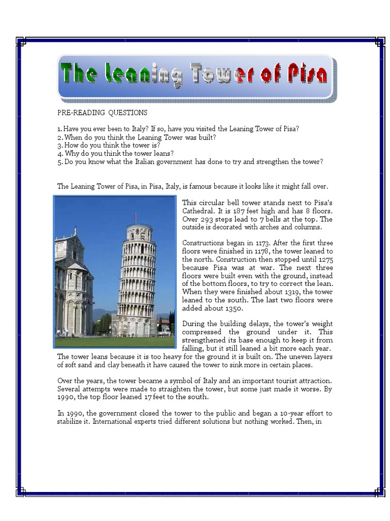 The Leaning Tower of Pisa | PDF