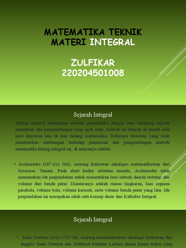 Integral - Zulfikar - 220204501008 | PDF