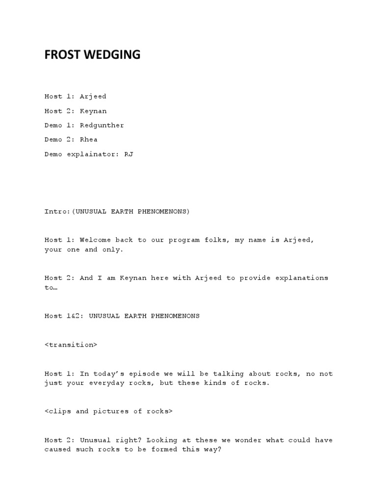 Understanding Frost Wedging Mechanics | PDF | Language Arts ...