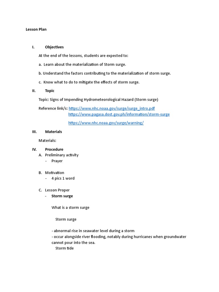 Lesson Plan | PDF | Storm Surge | Storms