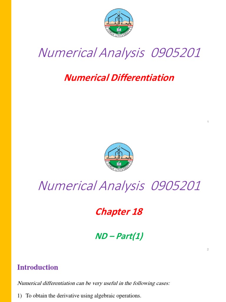 Numerical Differentiation 1 | PDF | Finite Difference | Numerical Analysis Numerical Differentiation 1 | PDF | Finite Difference | Numerical Analysis