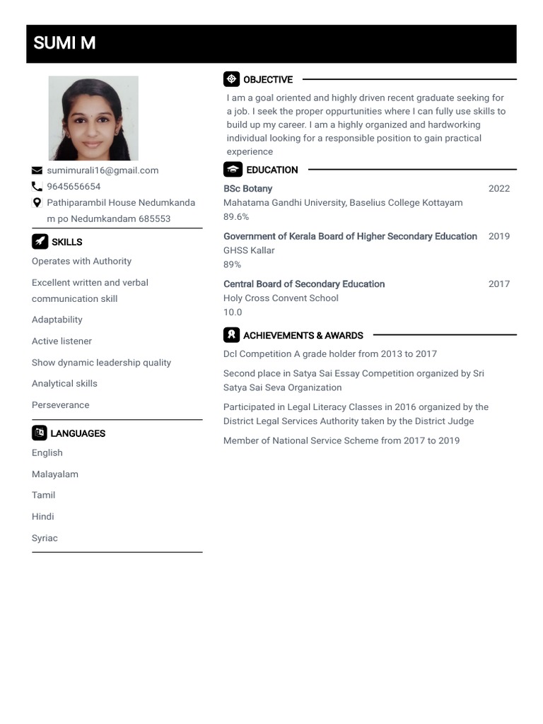 Sumi M: Recent Graduate Profile | PDF