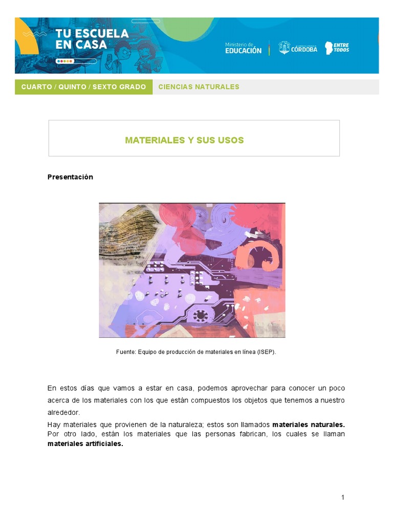 Los Materiales y Sus Usos - Cuarto, Quinto y Sexto Grado | PDF | El ...