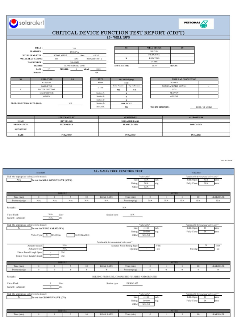 CDFT D18mp-A 104ts 17jan 2023 Fauzi, Devid | PDF | Valve | Leak