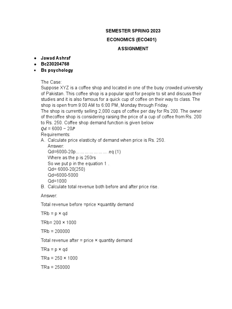 Eco401 Assignment | PDF
