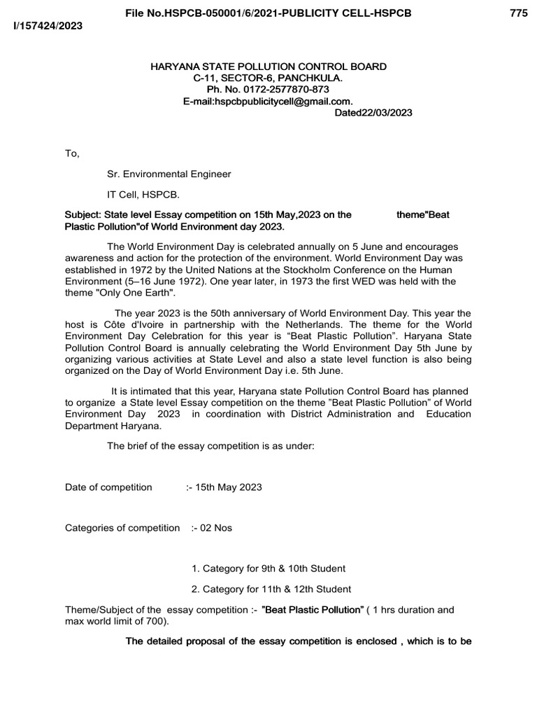 State Level Competetion | PDF | Natural Environment