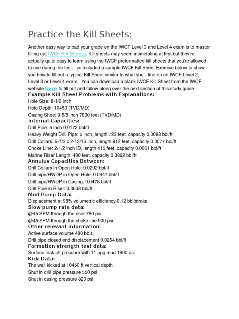 Practice The Kill Sheetsdocx PDF Free | PDF | Chemical Engineering ...