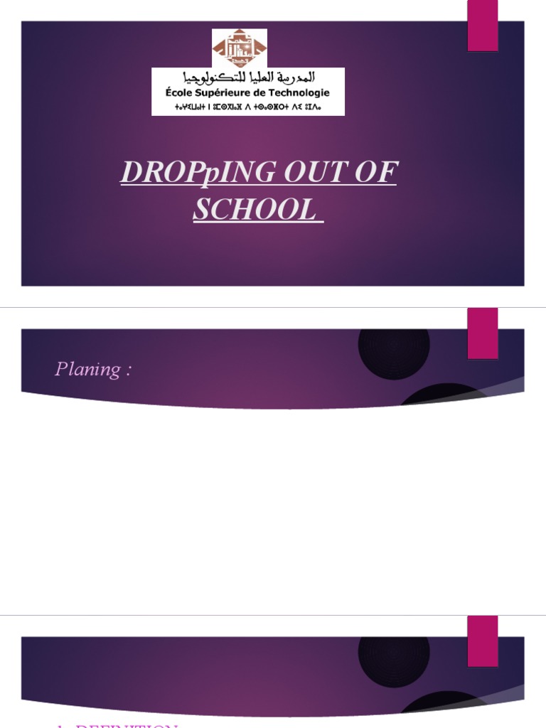 Dropping Out of School | PDF | Unemployment | Schools
