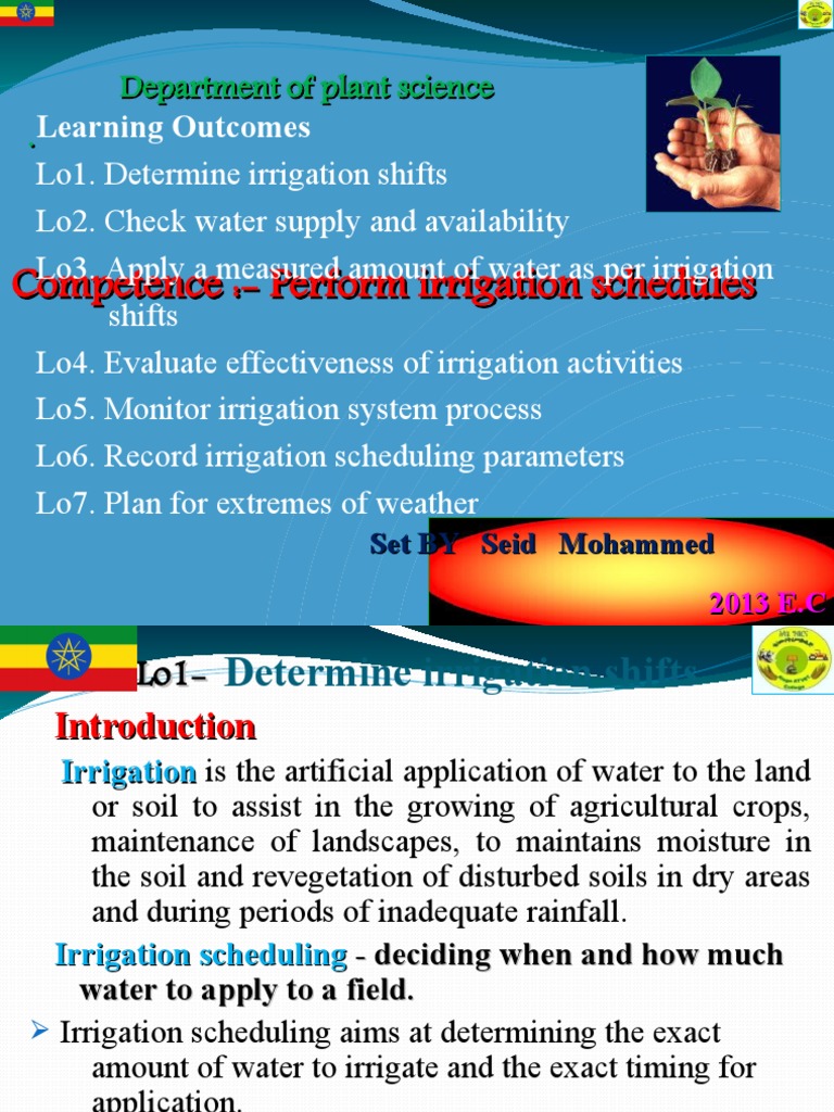 Perform Irrigation Schedules and Drainage System | PDF ...