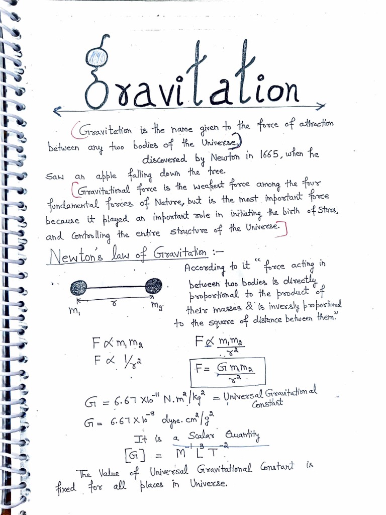Gravitation notes | PDF