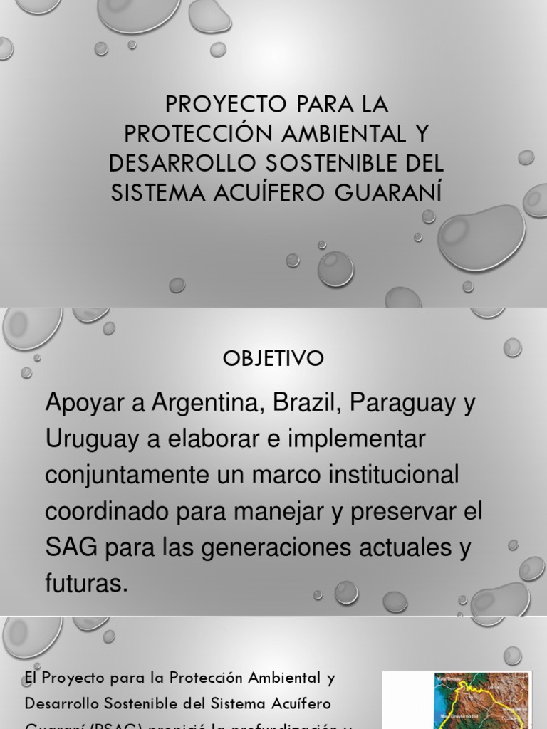 Proyecto para La Protección Ambiental y Desarrollo Sostenible Del Sistema Acuífero Guaraní | PDF ...