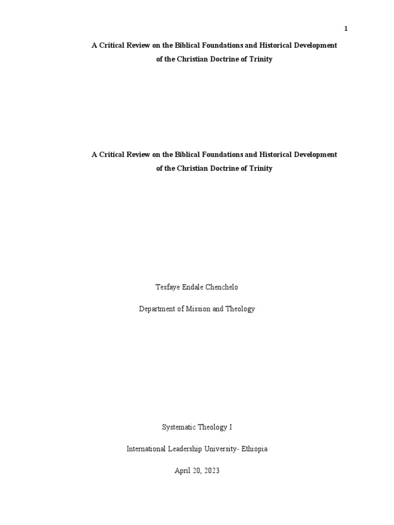 Christian Doctrine of Trinity | Download Free PDF | Trinity | Jesus