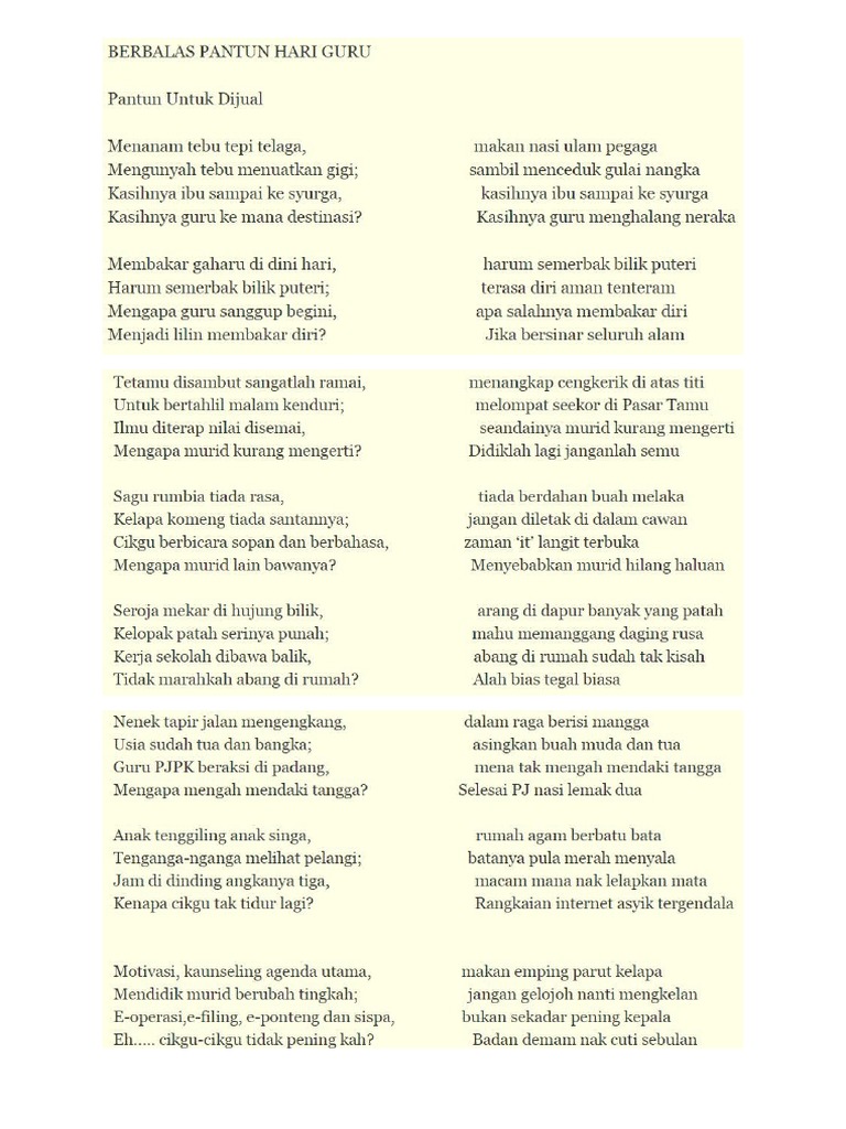 360734556 Berbalas Pantun Hari Guru | PDF