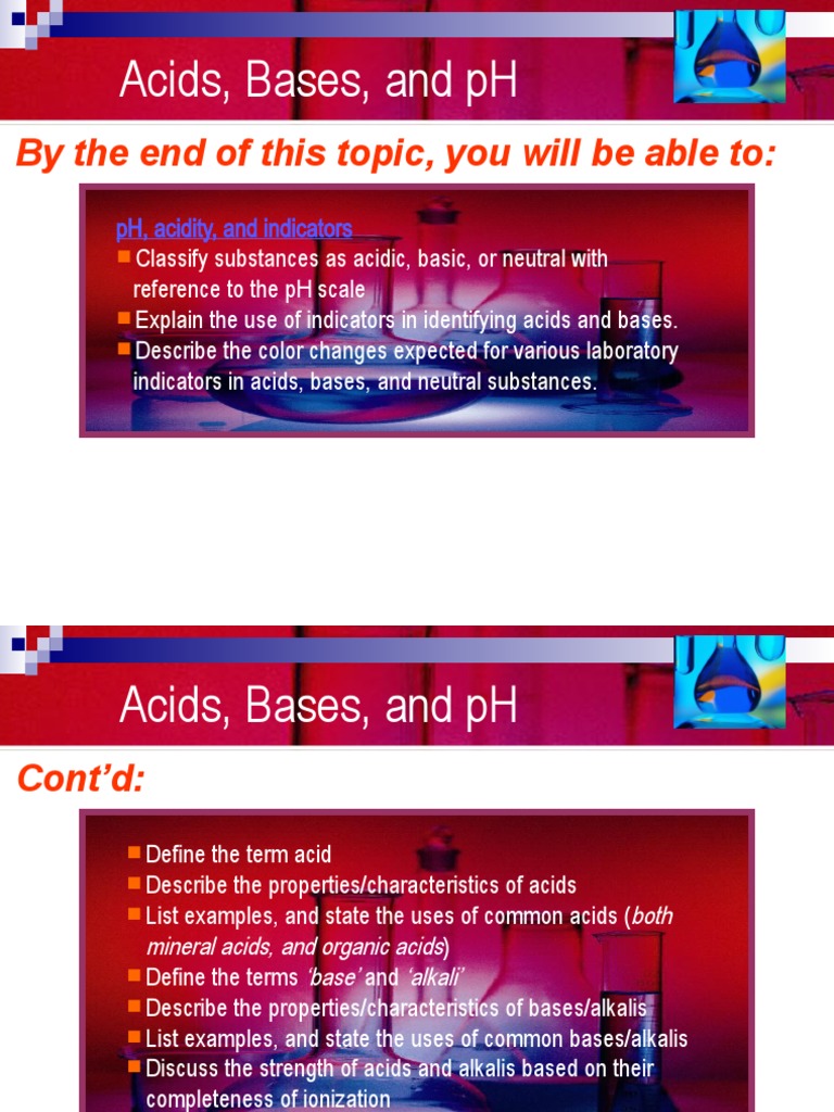 Acids, Bases and PH | PDF | Acid | Hydroxide