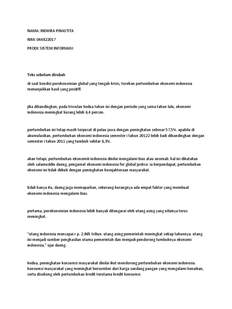 Tugas 3 Bahasa Indonesia | PDF | Ilmu Sosial