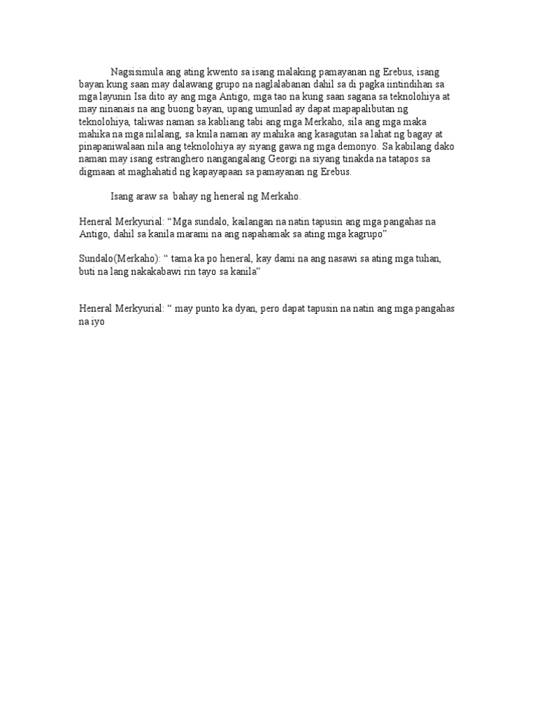 Nagsisimula Ang Ating Kwento Sa Isang Malaking Pamayanan NG Erebus | PDF