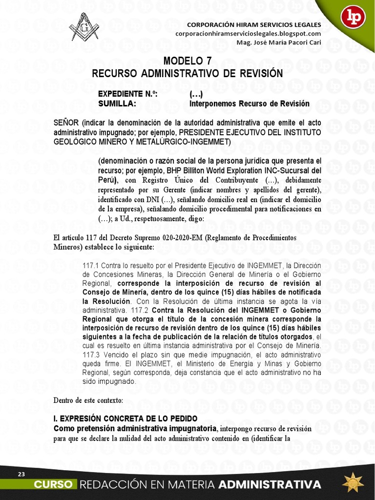 Sesión-3-Modelo-7-RECURSO-ADMINISTRATIVO-DE-REVISIÓN | PDF | Gobierno | Justicia