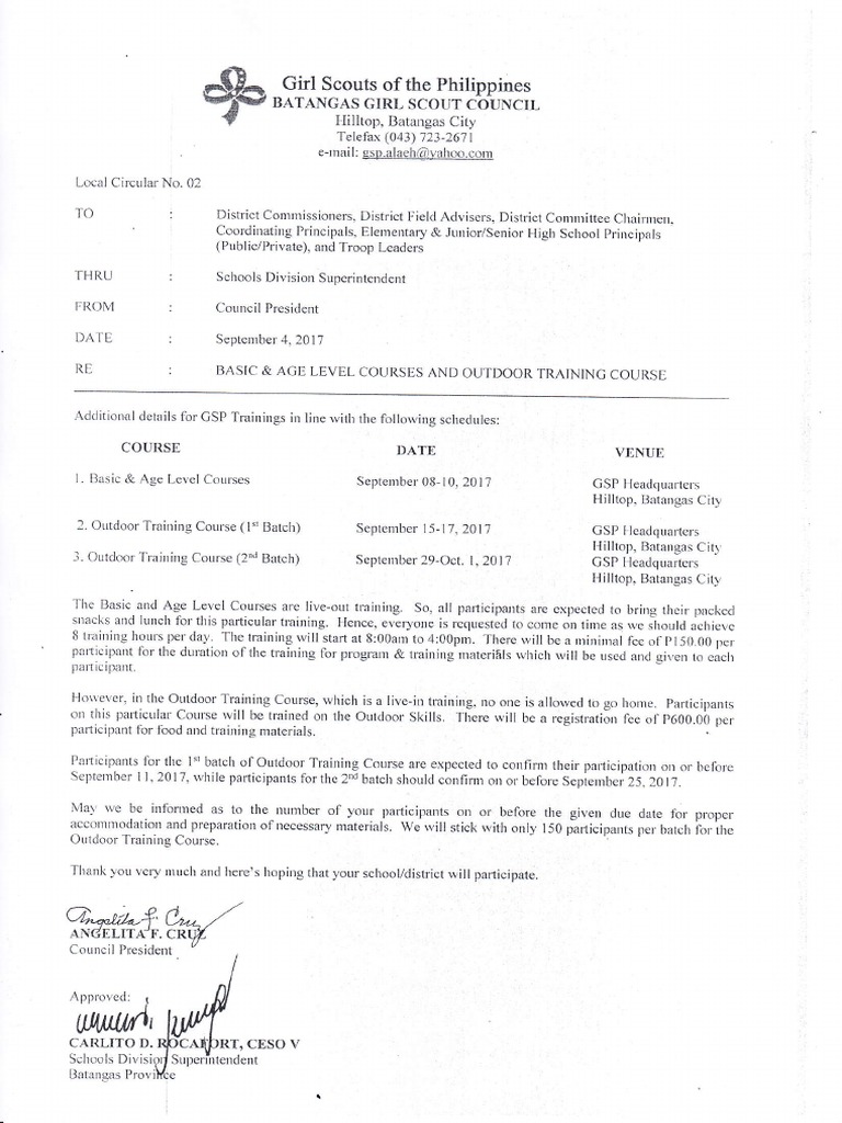 GSP Training Courses Schedule 2017 | PDF
