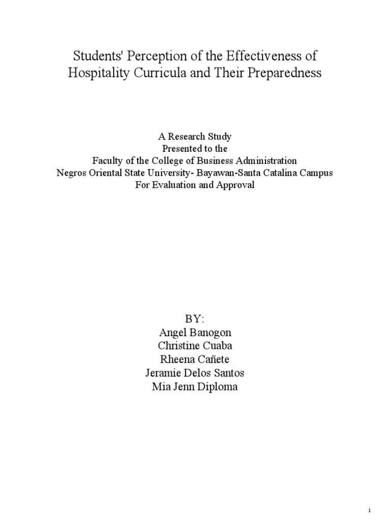 BSHM-RESEARCH-2022-BOTS Final | PDF | Survey Methodology | Curriculum