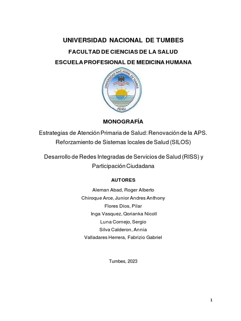 Monografia APS Final | PDF | Hospital | Cuidado de la salud