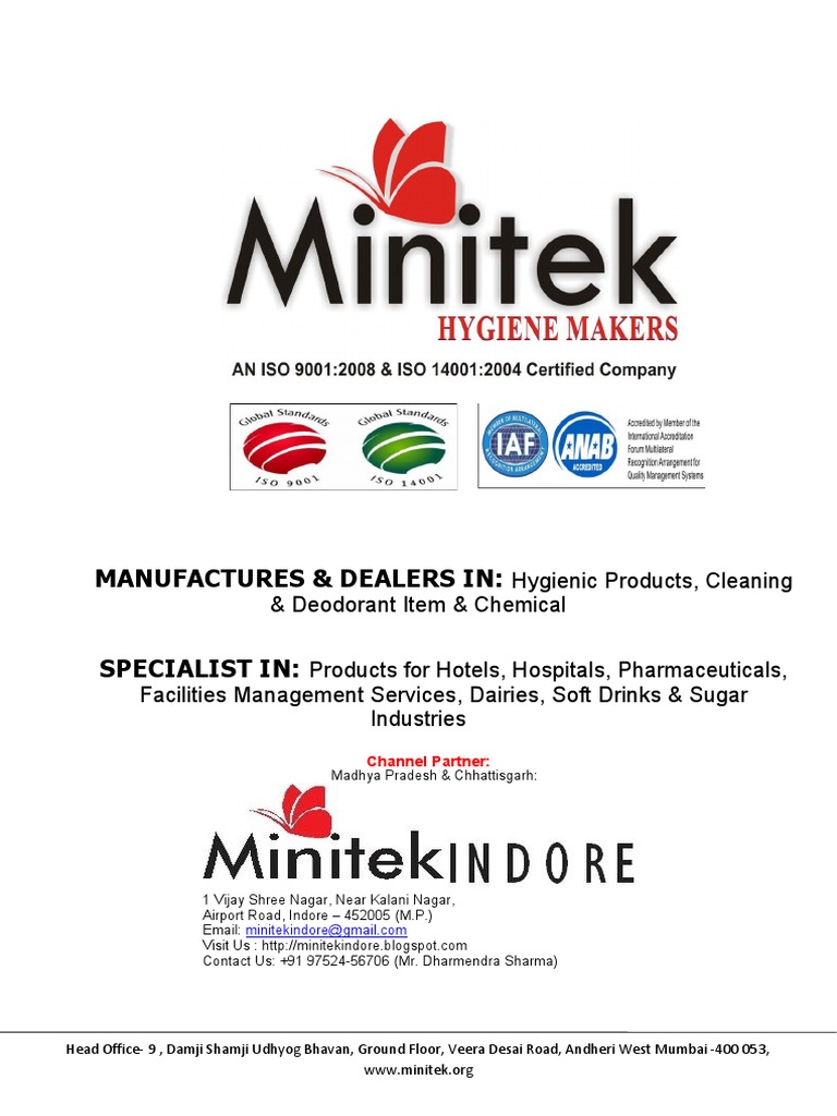 Minitek Indore Profile 2 | PDF | Disinfectant | Hygiene