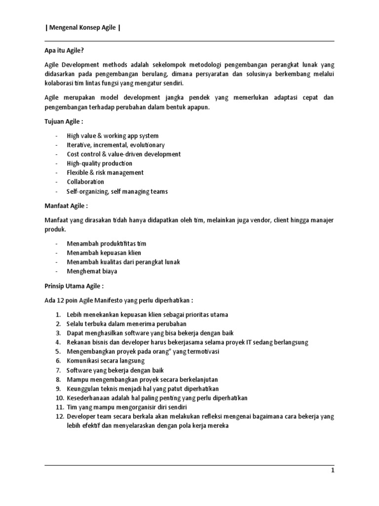 Mengenal Konsep Agile | PDF