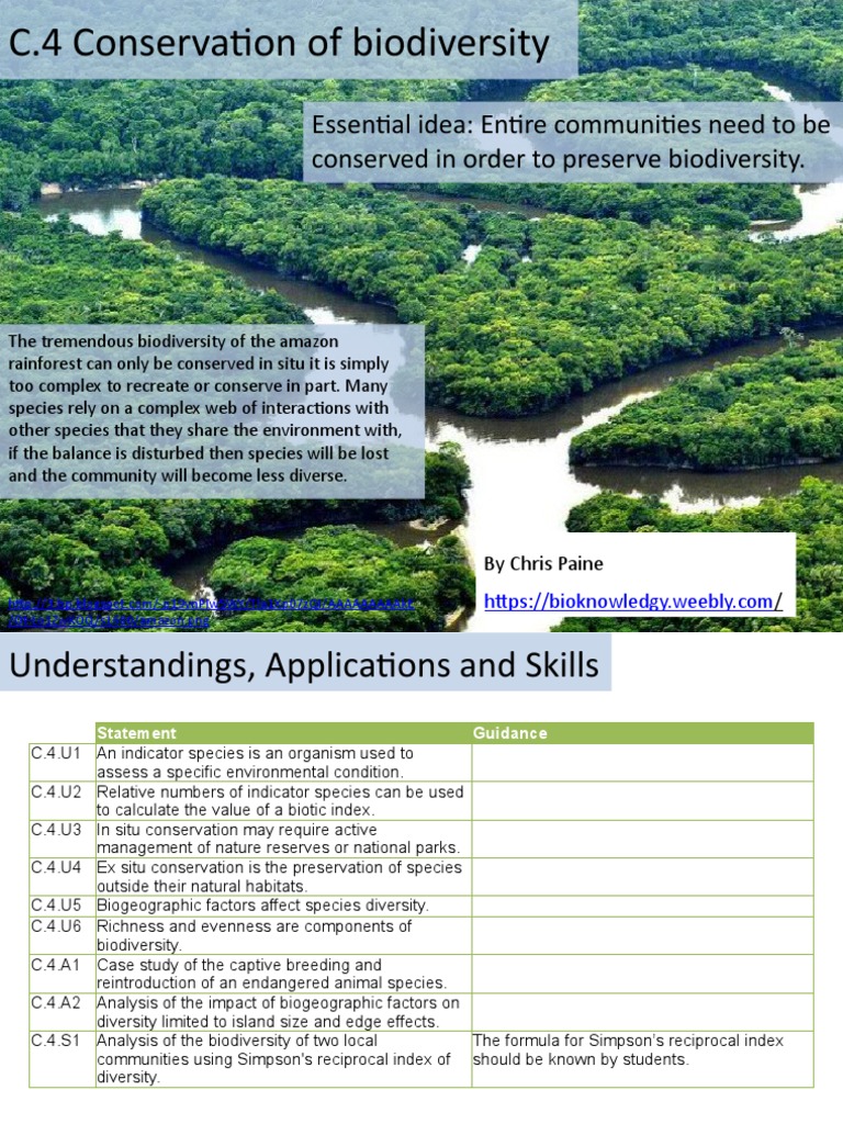 BioC.4-Conservation of Biodiversity | PDF | Biodiversity | Conservation ...