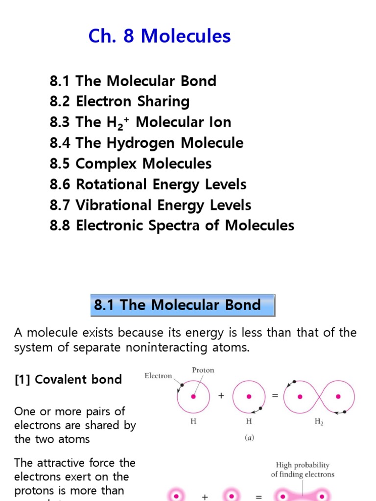 Ch. 8 Molecules | PDF | Molecular Orbital | Energy Level