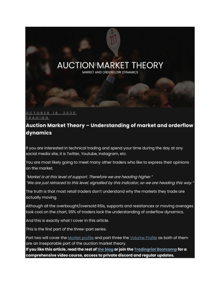 Trading Riot Auction Market Theory - Understanding of Market and | Download Free PDF | Order ...