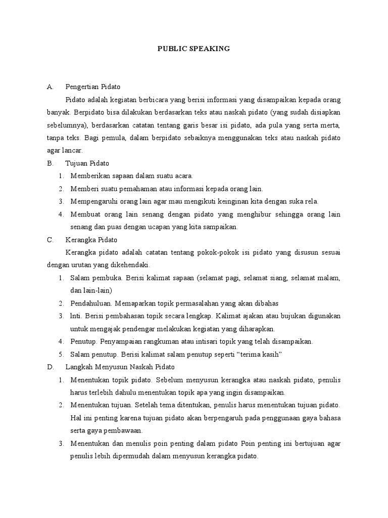 Public Speaking | PDF