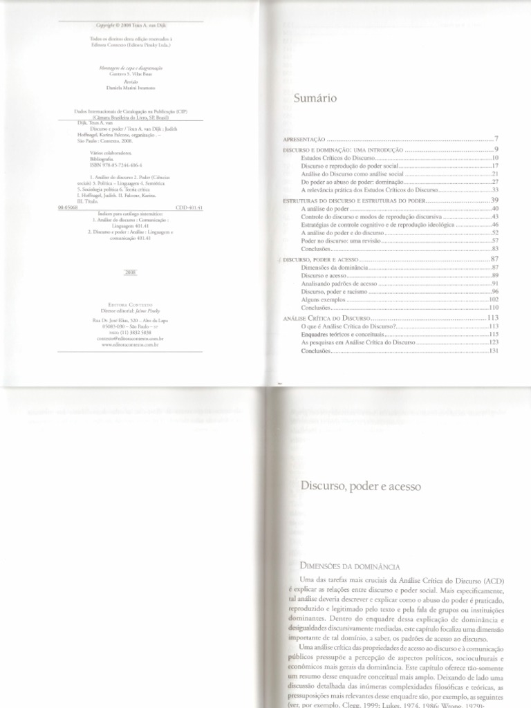 VAN DIJK (2008) Discurso, Poder e Acesso | PDF