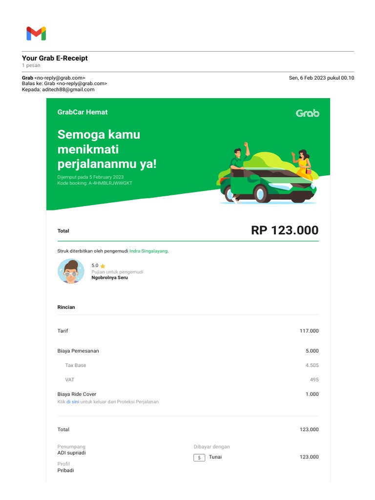 Gmail - Your Grab E-Receipt | PDF