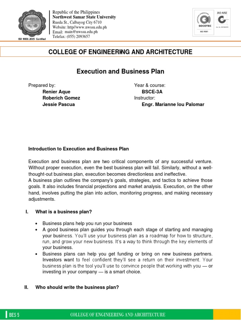 Execution and Business Plan | PDF | Business Plan | Swot Analysis