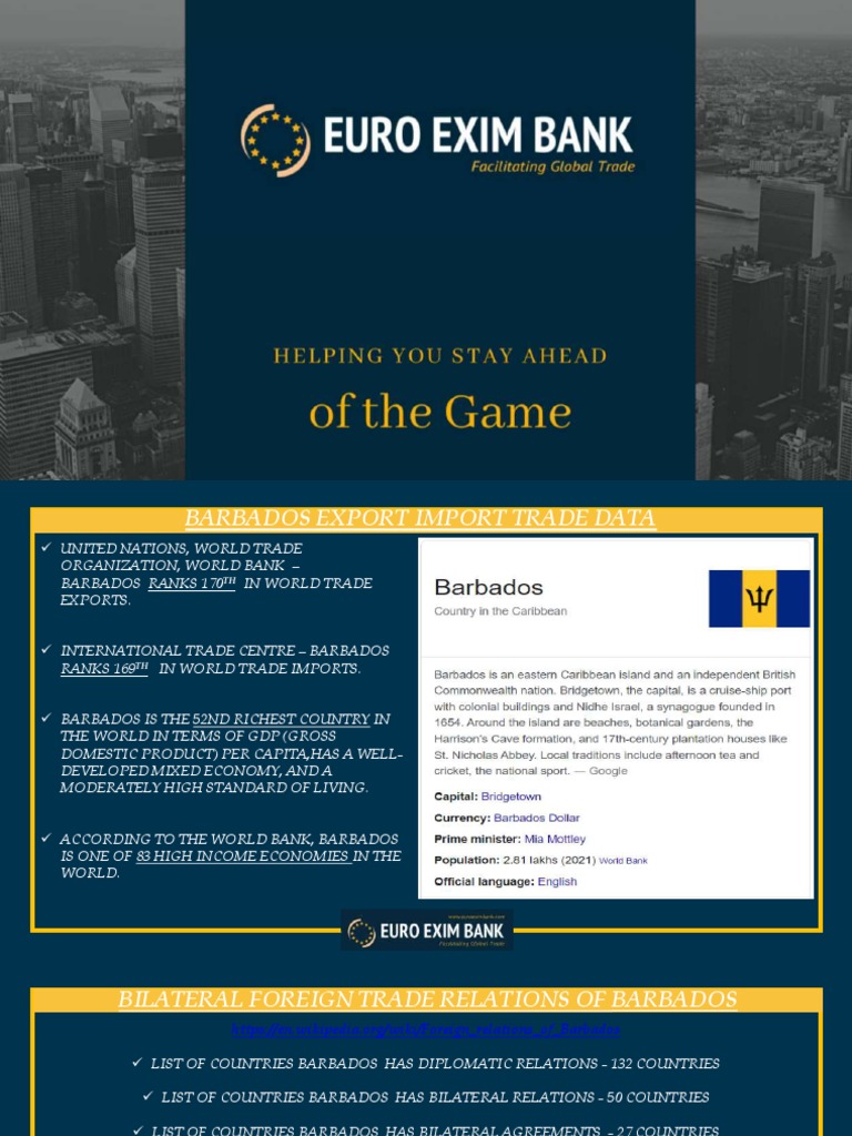 Barbados Export Import Trade Data1 | PDF | Barbados | Gross Domestic ...