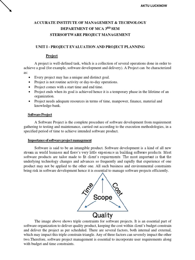 SPM Unit 1 Notes | PDF | Feasibility Study | Net Present Value