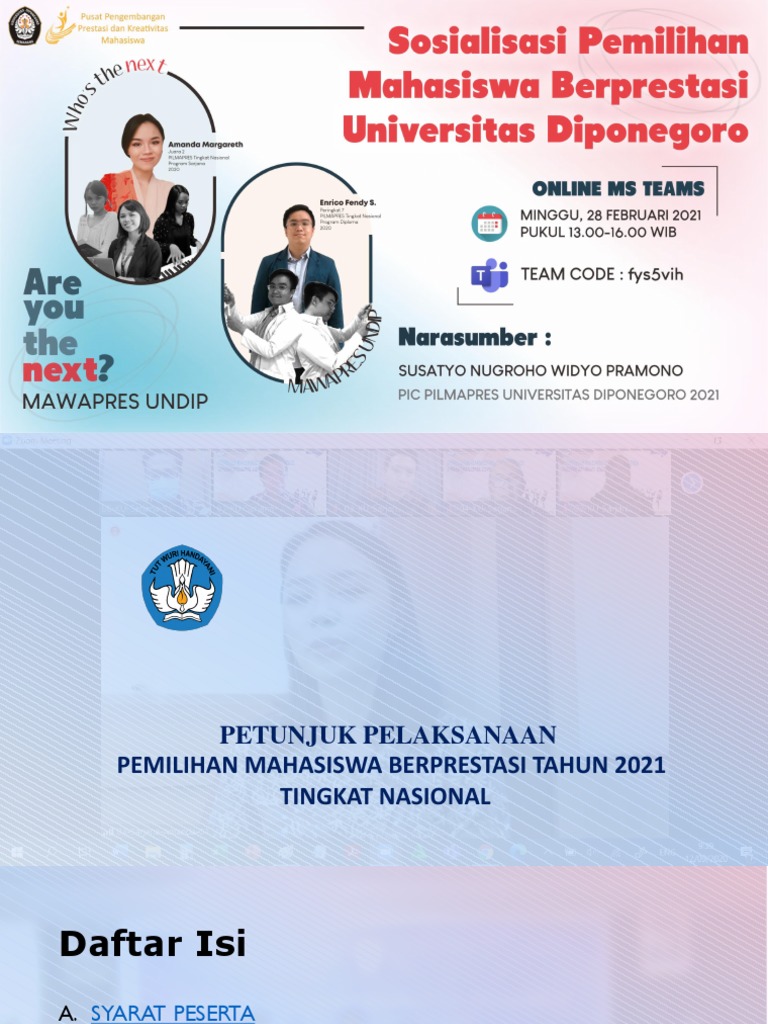 Sosialisasi PILMAPRES UNDIP 2021 | PDF | Karier & Perkembangan | Bisnis