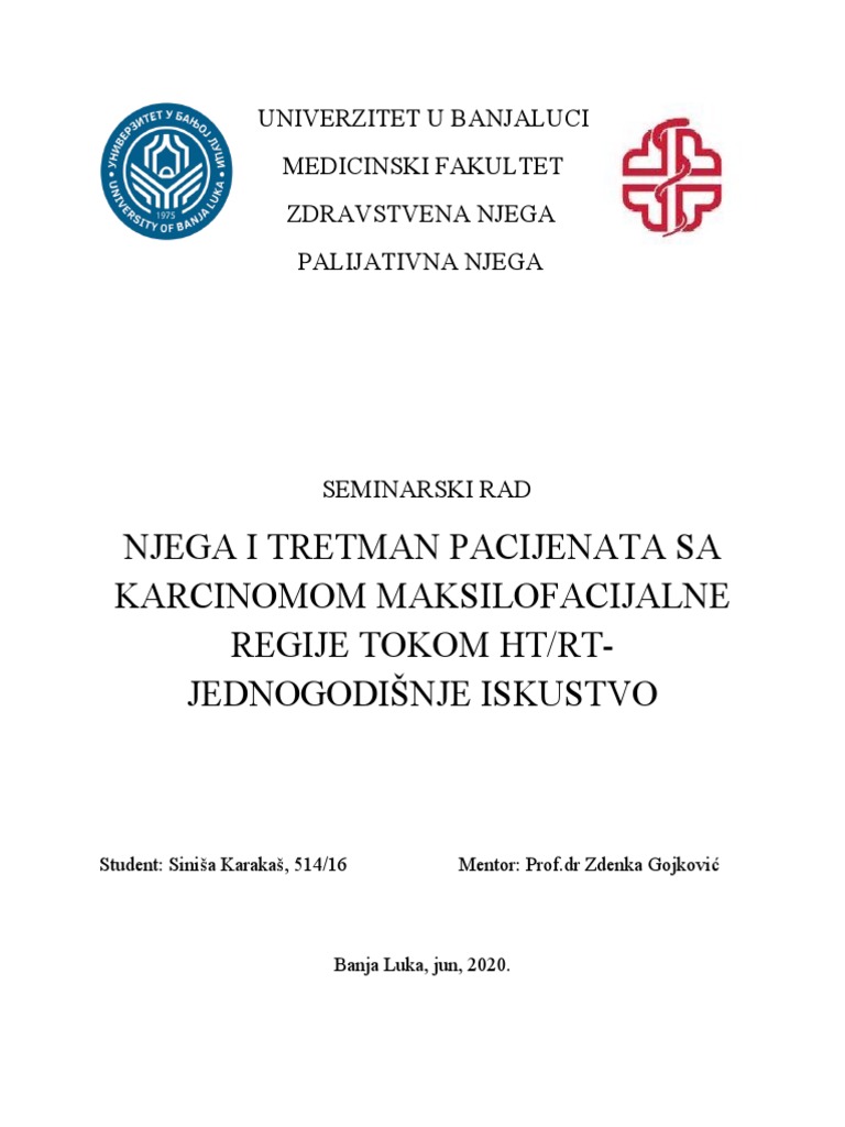 Njega I Tretman Pacijenata Sa Karcinomom Maksilofacijalne Regije U 2019 ...