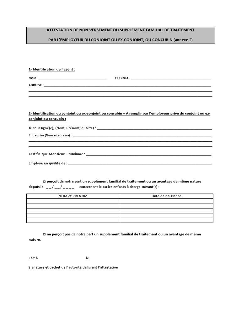 Dossier SFT | PDF | Concubinage