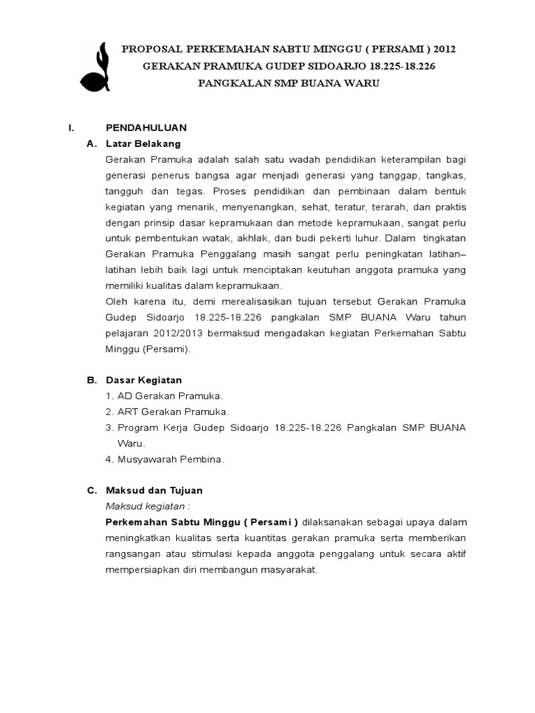 Contoh Proposal Persami 2012-2013 | PDF