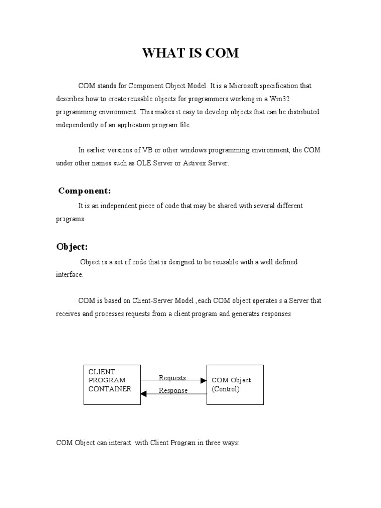 What Is Com: Component | PDF | Component Object Model | Object (Computer Science)