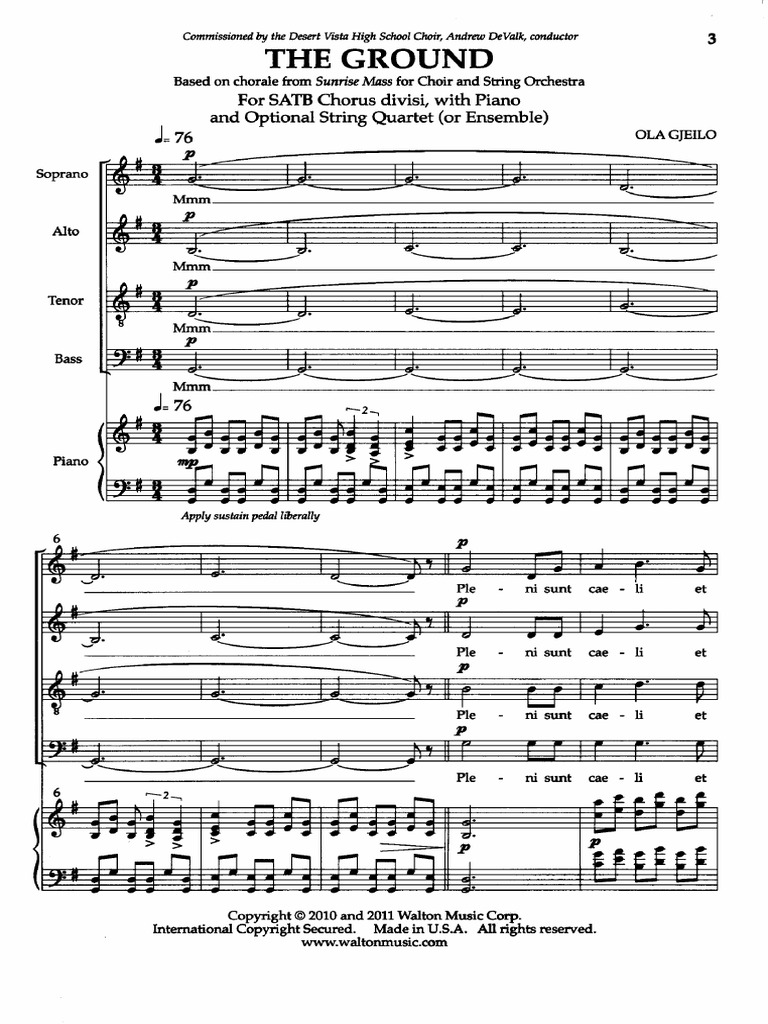 Ola Gjeilo - The Ground OK | PDF