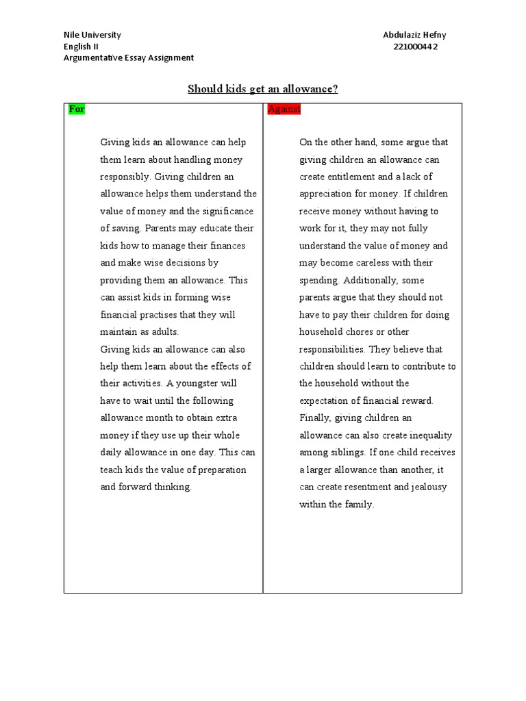 Argumentative Essay Outline and Sources Assignment (8%) | PDF | Essays ...