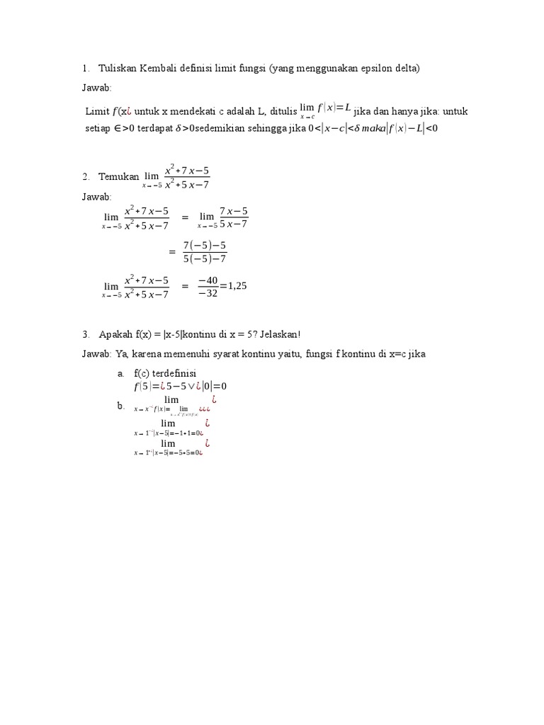 Kalkulus dan Logika Matematika | PDF