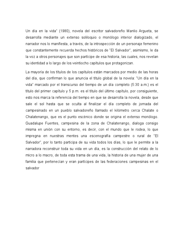 Un día en la vida de Guadalupe Fuentes | PDF